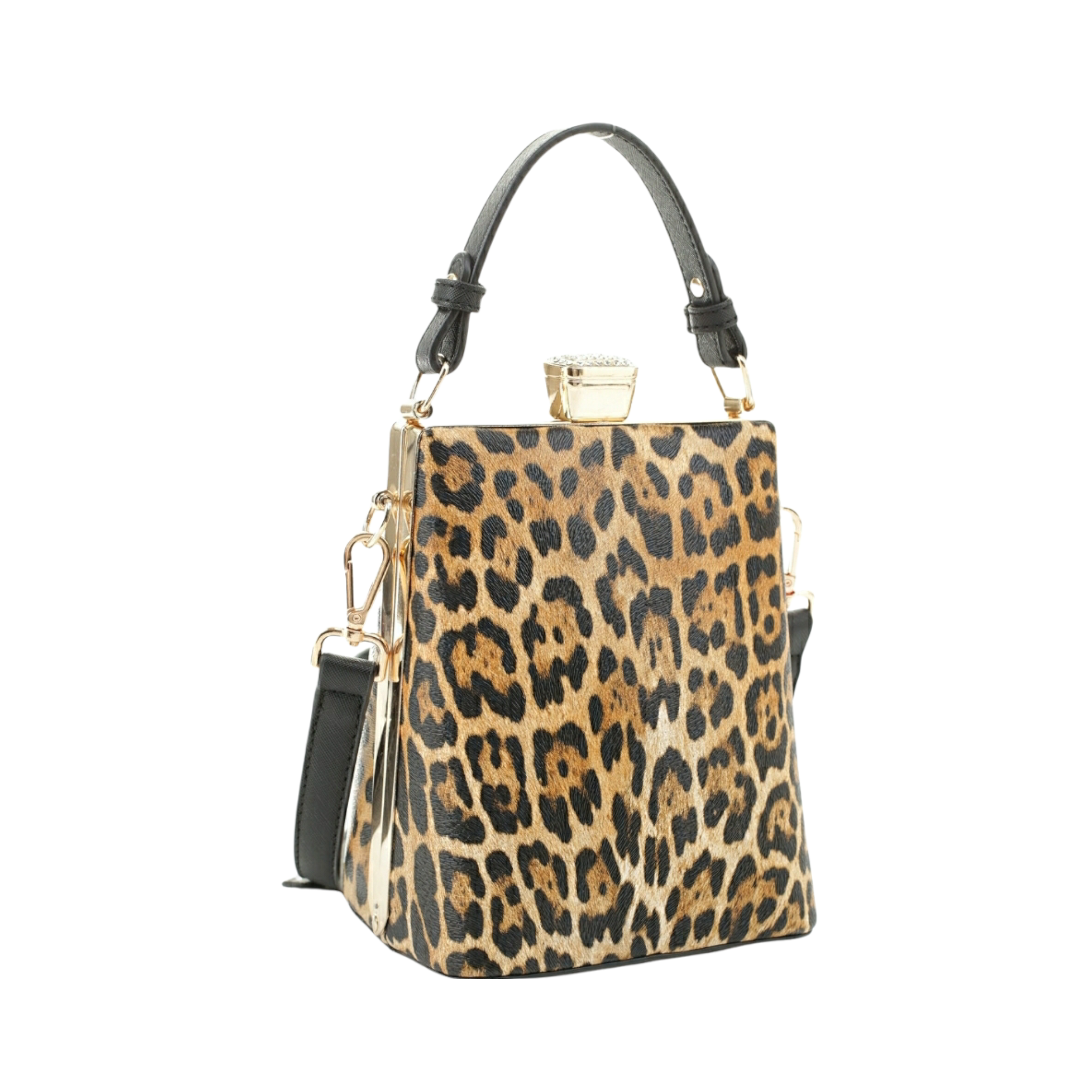 Isabelle Leopard Print Crossbody Satchel
