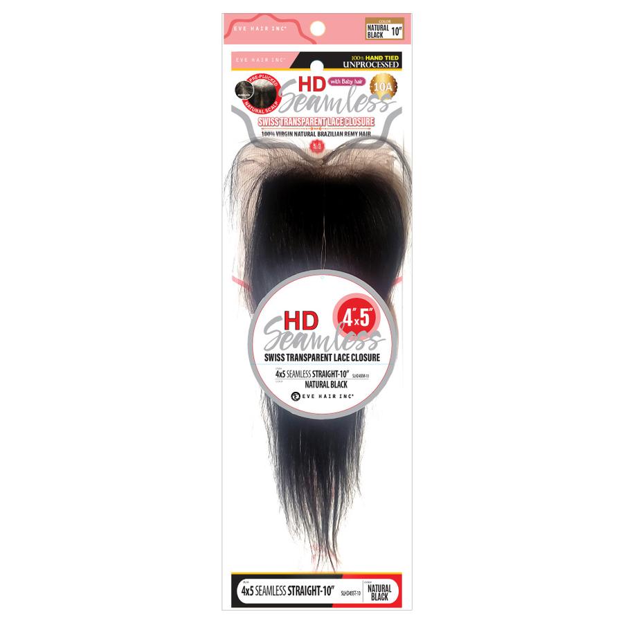Eve 4×5 Seamless Swiss Transparent Lace Closure (Straight)